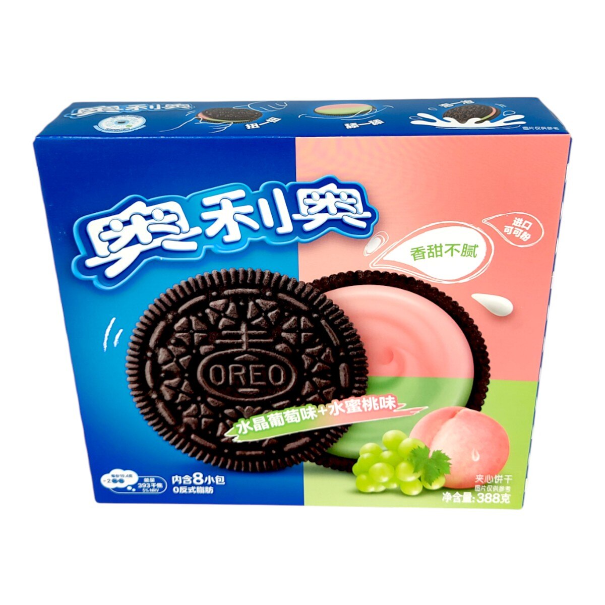View: Oreo Sandwich Biscuits - Grape and Peach Flavor (13.6oz)
