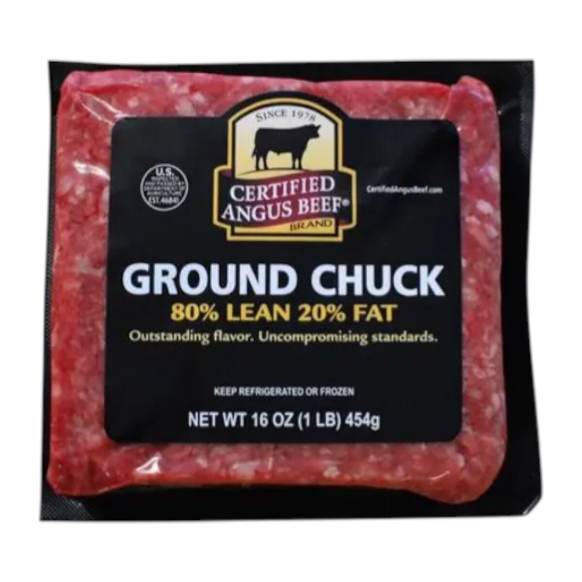 View: T&T Cerified Angus Beef Ground Chuck 80% Lean (16oz)